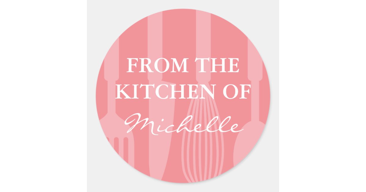 Coral From the kitchen of cooking utensils sticker | Zazzle