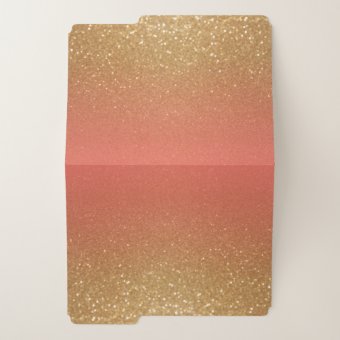 Coral Gold Glitter File Folder | Zazzle
