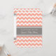 Coral Gray Chevron Custom Baby Shower Invitations | Zazzle