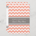 Coral Gray Chevron Custom Baby Shower Invitations | Zazzle