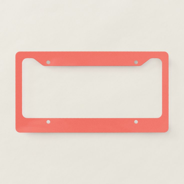 Coral hex code FF6F61 License Plate Frame | Zazzle
