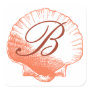 Coral Monogrammed Sea Shell Sticker | Zazzle