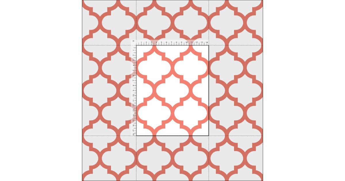 Coral Moroccan Trellis Pattern Fabric | Zazzle.com