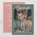 Coral Orange Blush Red Sage Green Graduation Announcement | Zazzle