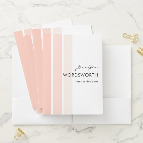 Coral Pastel Minimalist Professional Pocket Folder | Zazzle.com