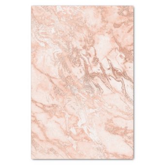 Coral Peach Rose Gold Blush Metallic Marble Blush Tissue Paper | Zazzle