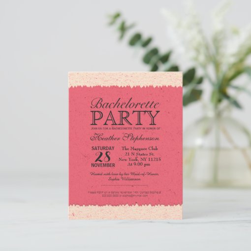 Coral Pink and Peach Edgy Pattern Invitation | Zazzle