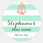 Nautical Mint White Thank You Round Stickers | Zazzle.com