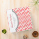 Coral pink, white chevron with frame recipe binder | Zazzle
