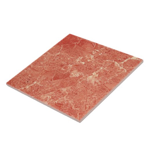 Coral Red Marble Texture Ceramic Tile | Zazzle