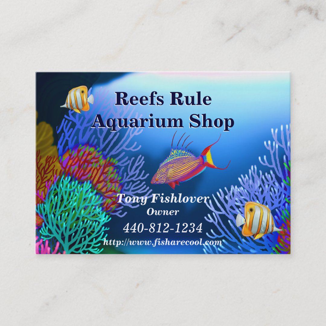Coral Reef Aquarium Fish Business Card | Zazzle