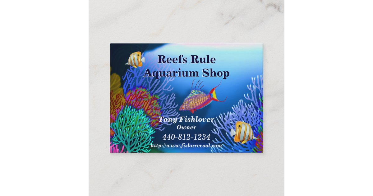 Coral Reef Aquarium Fish Business Card | Zazzle