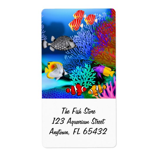 Coral Reef Aquarium Fish Label | Zazzle.com