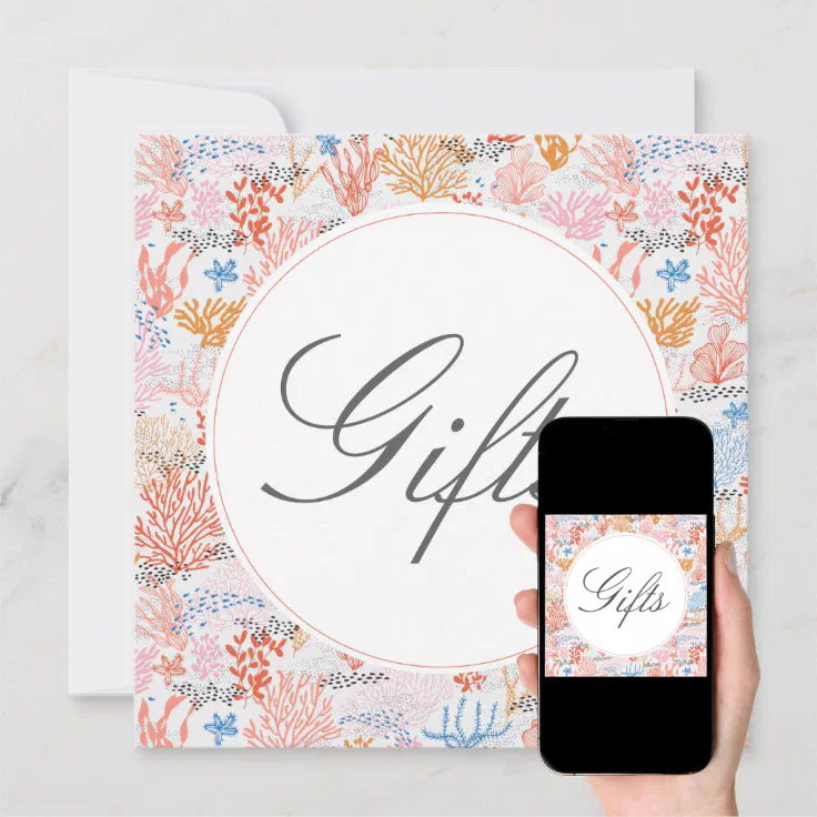 Coral Reef Baby Shower Table Card | Zazzle