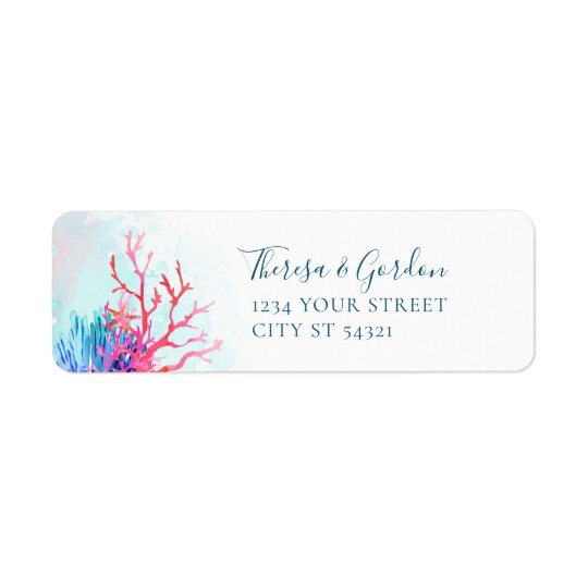 Coral Reef, Beach Address Labels | Zazzle.com