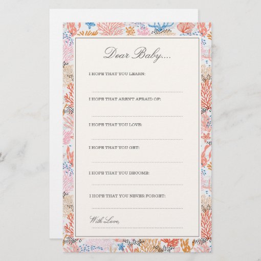 Coral Reef | Dear Baby Cards | Zazzle
