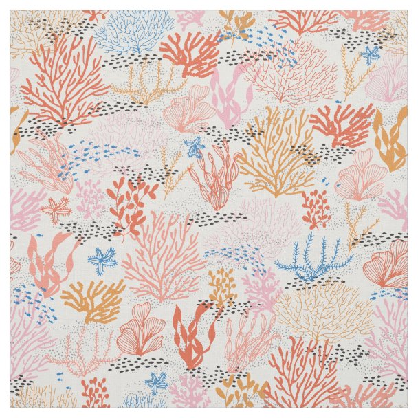 Coral reef pattern fabric | Zazzle