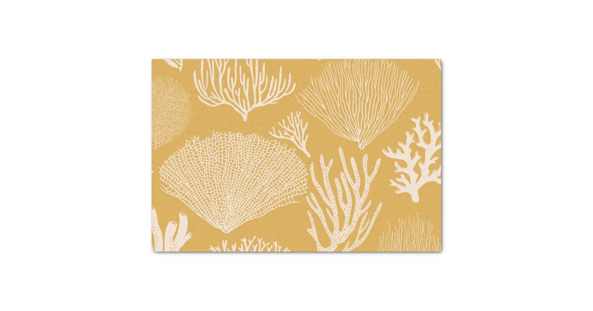 Coral reef in yellow tissue paper | Zazzle