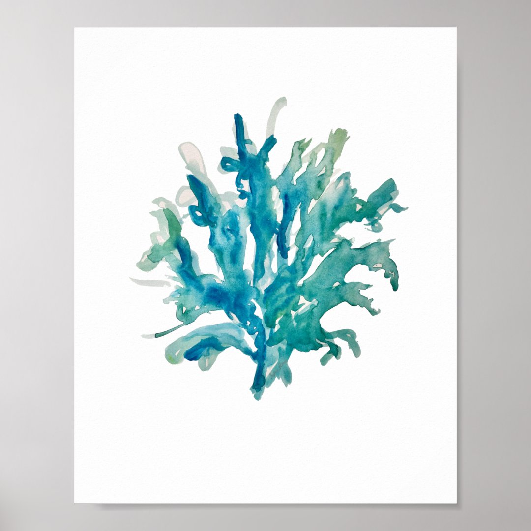 Coral Reef Painting Turquoise Beach Decor Wall Art | Zazzle