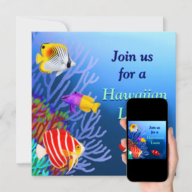 Coral Reef Tropical Fish Party Invitation | Zazzle