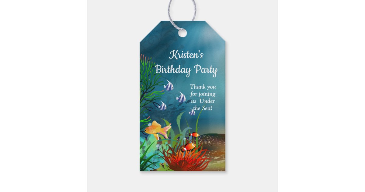 Coral Reef Under the Sea Party Gift Tags | Zazzle