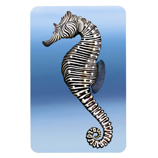 Coral Reef Zebra Sea Horse Premium Flexi Magnet | Zazzle