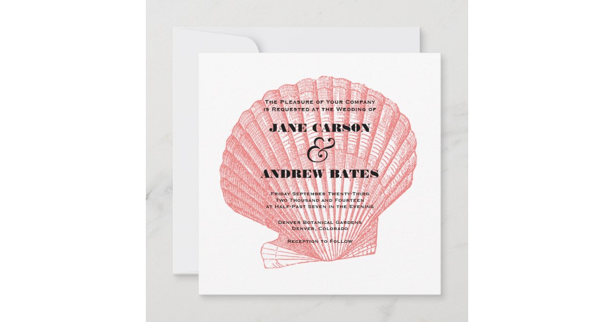 Coral Shell Invitation | Zazzle