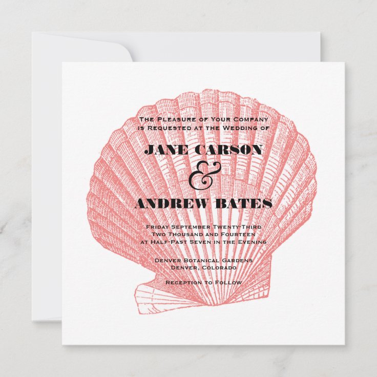 Coral Shell Invitation | Zazzle
