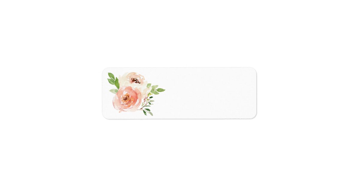 Coral Watercolor Floral Spring Wedding Label | Zazzle