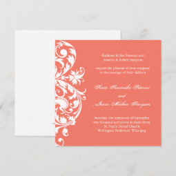 Coral Wedding Invitation | Zazzle