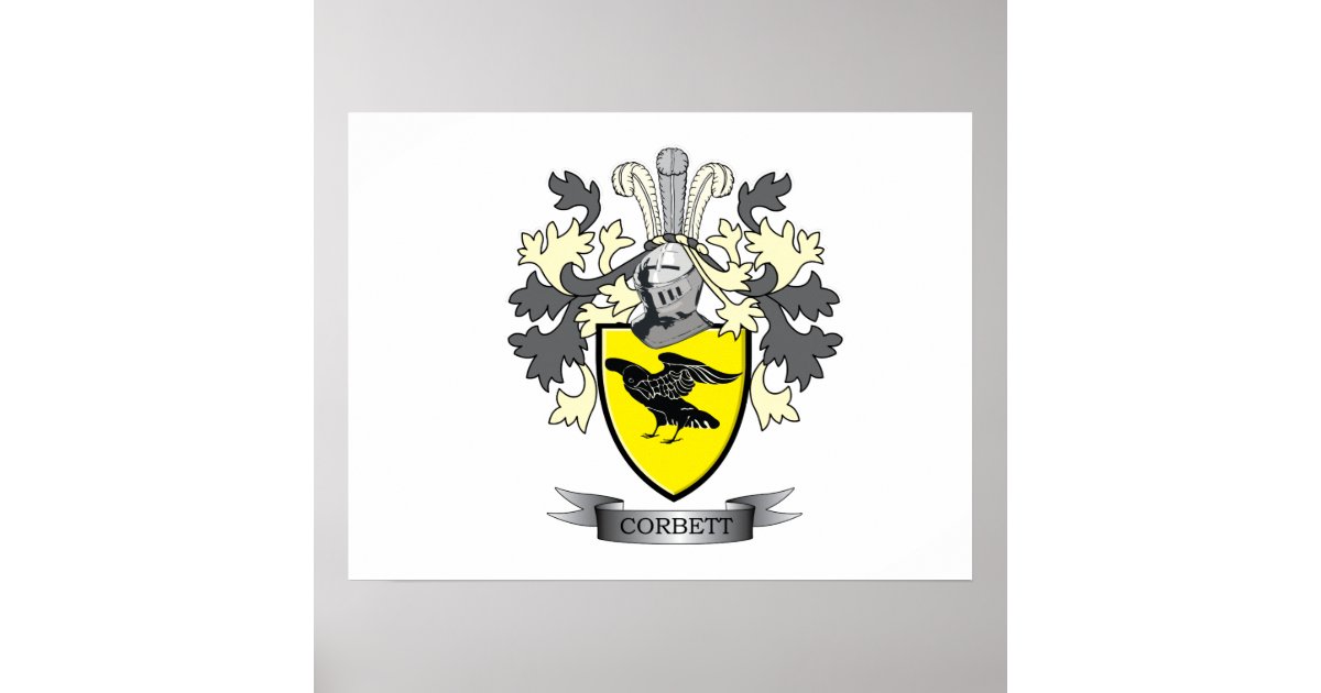 Corbett Family Crest Coat of Arms Poster | Zazzle