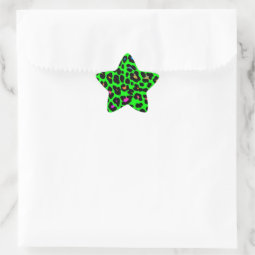 Corey Tiger 80s Leopard Spots (Green) Star Sticker | Zazzle