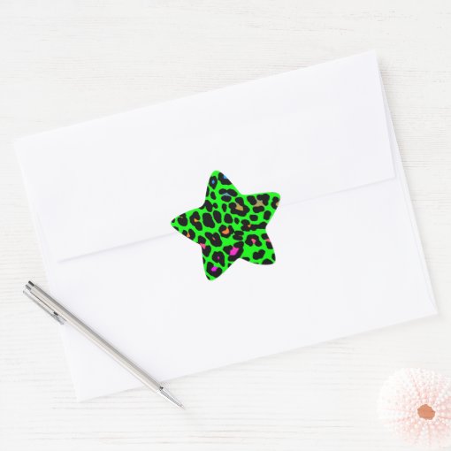 Corey Tiger 80s Leopard Spots (Green) Star Sticker | Zazzle