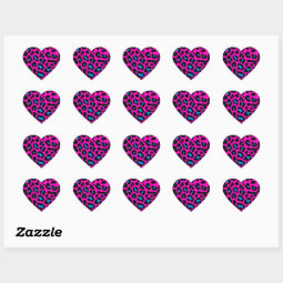 Corey Tiger 80s Leopard Spots (Pink) Heart Sticker | Zazzle