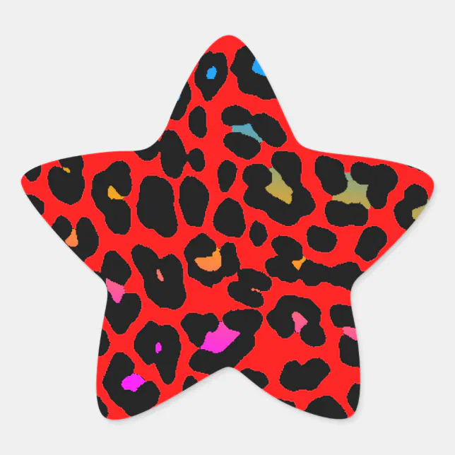 Corey Tiger 80s Leopard Spots (Red) Star Sticker | Zazzle