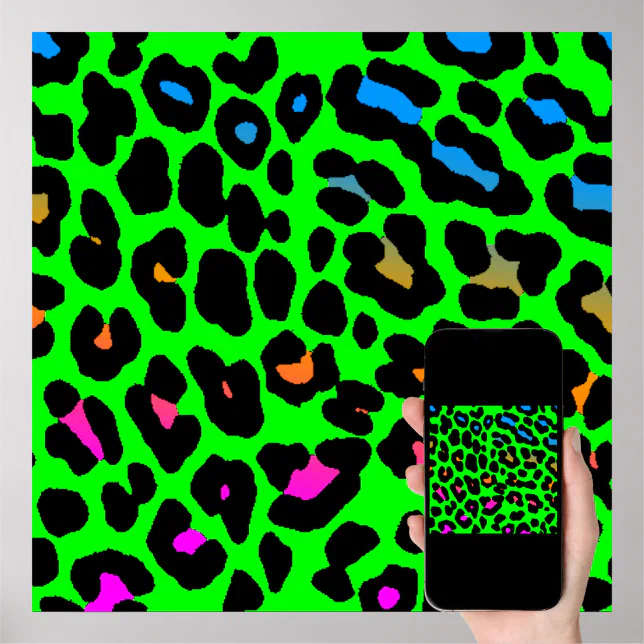 Corey Tiger 80s Retro Leopard Pattern Poster | Zazzle