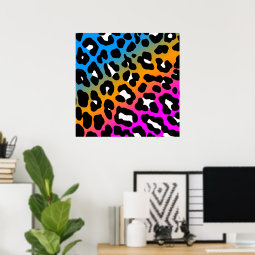 Corey Tiger 80s Retro Leopard Pattern Poster | Zazzle