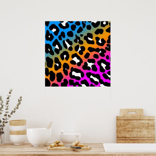 Corey Tiger 80s Retro Leopard Pattern Poster | Zazzle