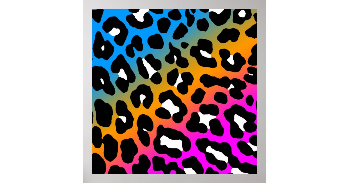 Corey Tiger 80s Retro Leopard Pattern Poster | Zazzle