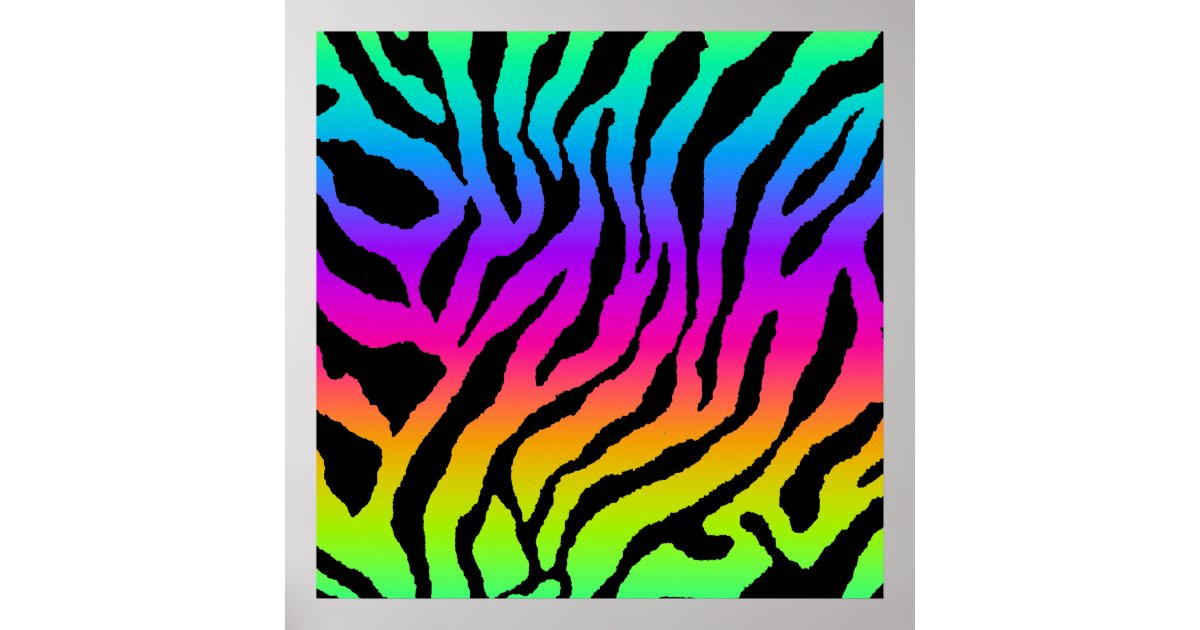 Corey Tiger 80s Retro Tiger Pattern Poster | Zazzle