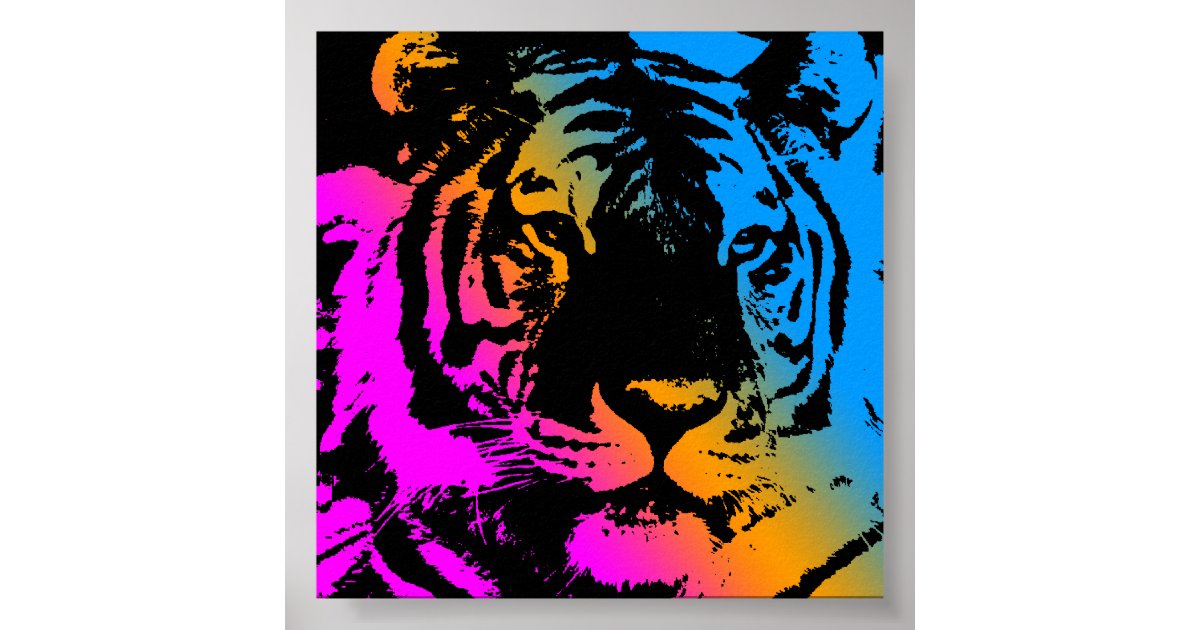 Corey Tiger 80s Retro Vintage Tiger Face Poster | Zazzle