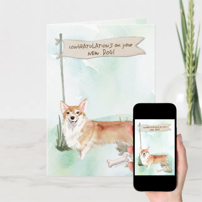 Corgi Congratulations on New Dog Card | Zazzle