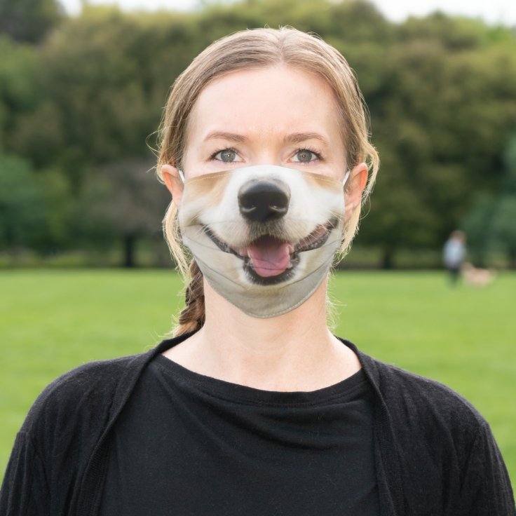 Corgi Dog Snout Adult Cloth Face Mask | Zazzle