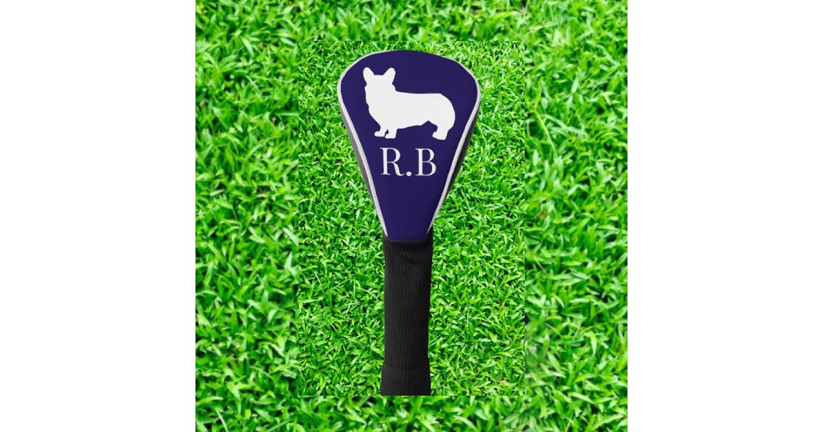Corgi Golf Blue Navy Golf Head Cover | Zazzle