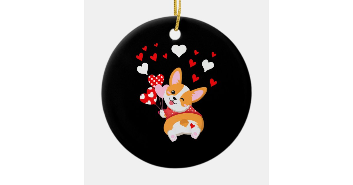 Corgi Heart ,Guess What Corgi Butt Ceramic Ornament | Zazzle