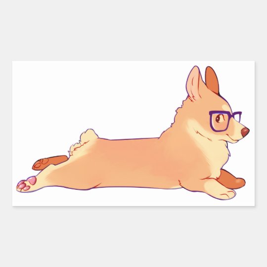 Corgi laying down sticker | Zazzle.com