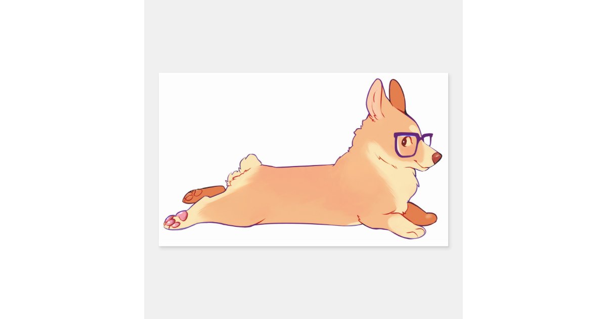 Corgi laying down sticker | Zazzle