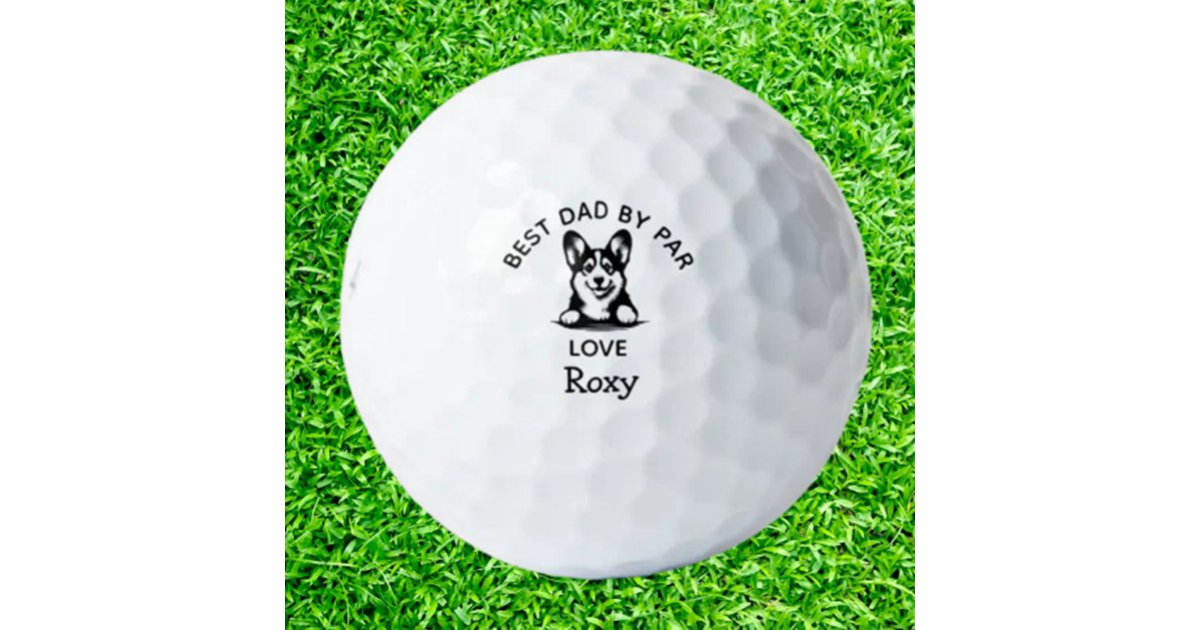 Corgi Peeking Puppy Customize Golf Head Cover Golf Balls | Zazzle