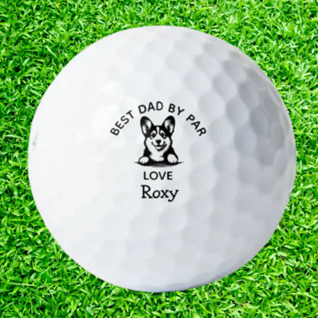 Corgi Peeking Puppy Customize Golf Head Cover Golf Balls | Zazzle