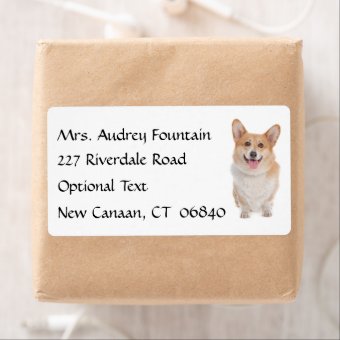Corgi Puppy Dog Name Return Address Mailing Label | Zazzle